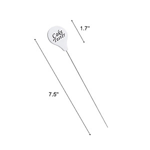 Cake Tester, Stainless Steel Cake Skewer, Kitchen Cake Tester Probe Skewer Pin Needle, Reusable Long Metal Baking Pick Sticks Tool, A Cake Tester for Home Bakery Muffin Bread (4)