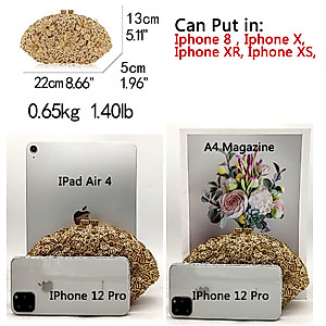 Dazzling Flower Women Silver Crystal Clutch Evening Bag Wedding Party Diamond Handbag and Purse