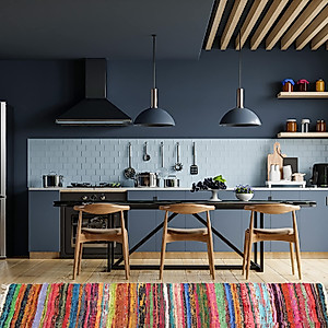 Ekakshx Chindi Rag Rug 4 * 6 I Hand Woven Rug & Reversible Runner Rug I Cotton Colorful Chindi Rug I 4 * 6 Feet