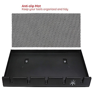 Segbeauty Barber Clipper Tray, Barber Clipper Holder Clipper Rack Anti-Slip Black Salon Clippers Organizer Razor Case, 5 Notches Professional Hair Trimmer Holder Hairdresser Stylist Barbers Tools Box