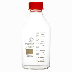 1000ml Leak Proof Media Bottle Super Thick Graduated with GL45 Screw Cap Durable 1 liter glass bottle