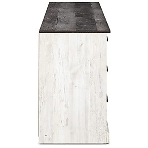 Signature Design by Ashley Shawburn 6 Drawer Dresser, Whitewash & Gray