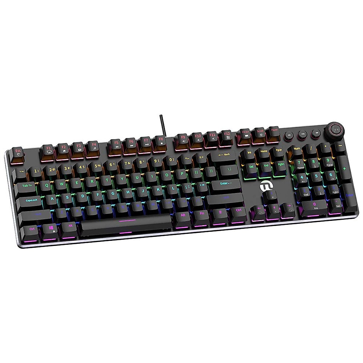 NINGMEI GK32 Mechanical Gaming Keyboard, USB Wired Programmable Keyboard Customizable Backlit RGB LED, 108 Keys Programmable Macro Functionality Anti-ghosting Mechanical Cushioned for PC MacBook pro