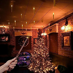 ORIENTAL CHERRY Halloween Decorations - Floating LED Candles with Wand Remote Control - Witch Wizard Gifts Christmas Decor for Indoor Home Room Classroom Bedroom Party (with Wand Remote)