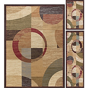 3 Pieces Set (5x7 + 20''x60'' + 20''x32'') Area Rug - Area Rugs for Living Room - Dining Room Rug - Bedroom Rug - Indoor Entry Entryway Rug - Kitchen Contemporary Carpet - Alfombras para Salas