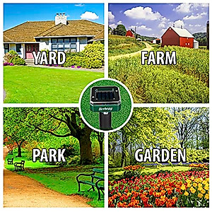 Solar Mole Repellent - 12 Pack Gopher Repellent Solar Powered Animal Powered for Garden Lawn Yard Waterproof Rodent Repellent and Deterrent for Mole, Vole, Gopher