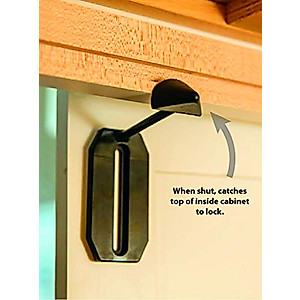 Simple Latch Childproof Cabinet Lock Black - Strong and Easy Adhesive Latch. No Tools Required (8-Pack)