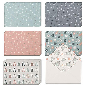 40 Blank Note Cards with Envelopes & Stickers | 4” x 6” Bulk Boxed Set of all Occasions Greeting Notecards | Assortment of Colored Stationary Plain Greeting Cards.