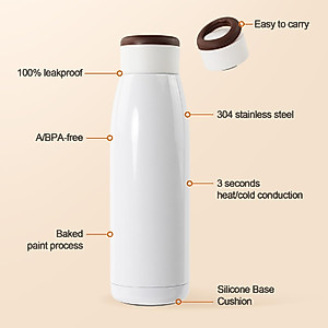 14 oz Travel Coffee Tumbler with Lid, Stainless Steel Double Walled and Vacuum Insulated Tumblers,Coffee Thermos Watter Bottle for Gift, Shake the Travel Coffe Mugto Get the Walls Cold/Hot(White)