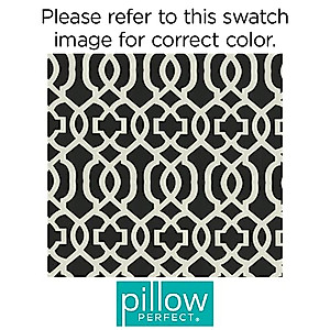Pillow Perfect Trellis Outdoor Throw Accent Pillow Plush Fill, Weather, and Fade Resistant, 2 Count (Pack of 1), Black/White New Geo