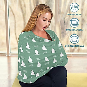 Personalized Baby Car Seat Covers with Name and Icon, Custom Nursing Cover Breastfeeding for Babies, Carseat Canopy for Girls and Boys, Infant Stroller Cover, Breathable Carseats Cover