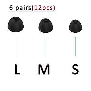 Luckvan Silicone Ear Tips for Google Pixel Buds A/Pixel Buds 2 Earbuds Tips Replacement for Google Buds Earbuds Tips Black