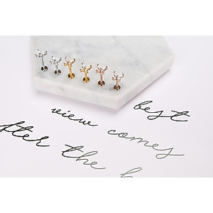 JINSAWW 16G Butterfly Internally Threaded CZ Labret Stud Stainless Steel Ear Cartilage Helix Tragus Conch Flat back Piercing Stud Body Jewelery