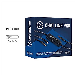 Elgato Chat Link Pro Audio Adapter for PS5, PS4, Nintendo Switch, Capture Voice Chat, Gameplay Sound, Extra Long Cable, Black