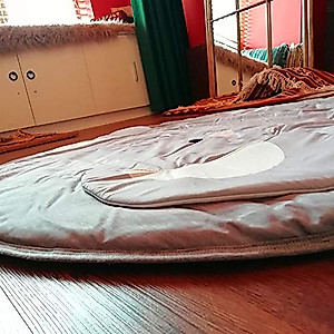 Hiltow Round Cartoon Elephant Nursery Rug Floor Playmats Crawling Mat Game Blanket for Play Room Decoration