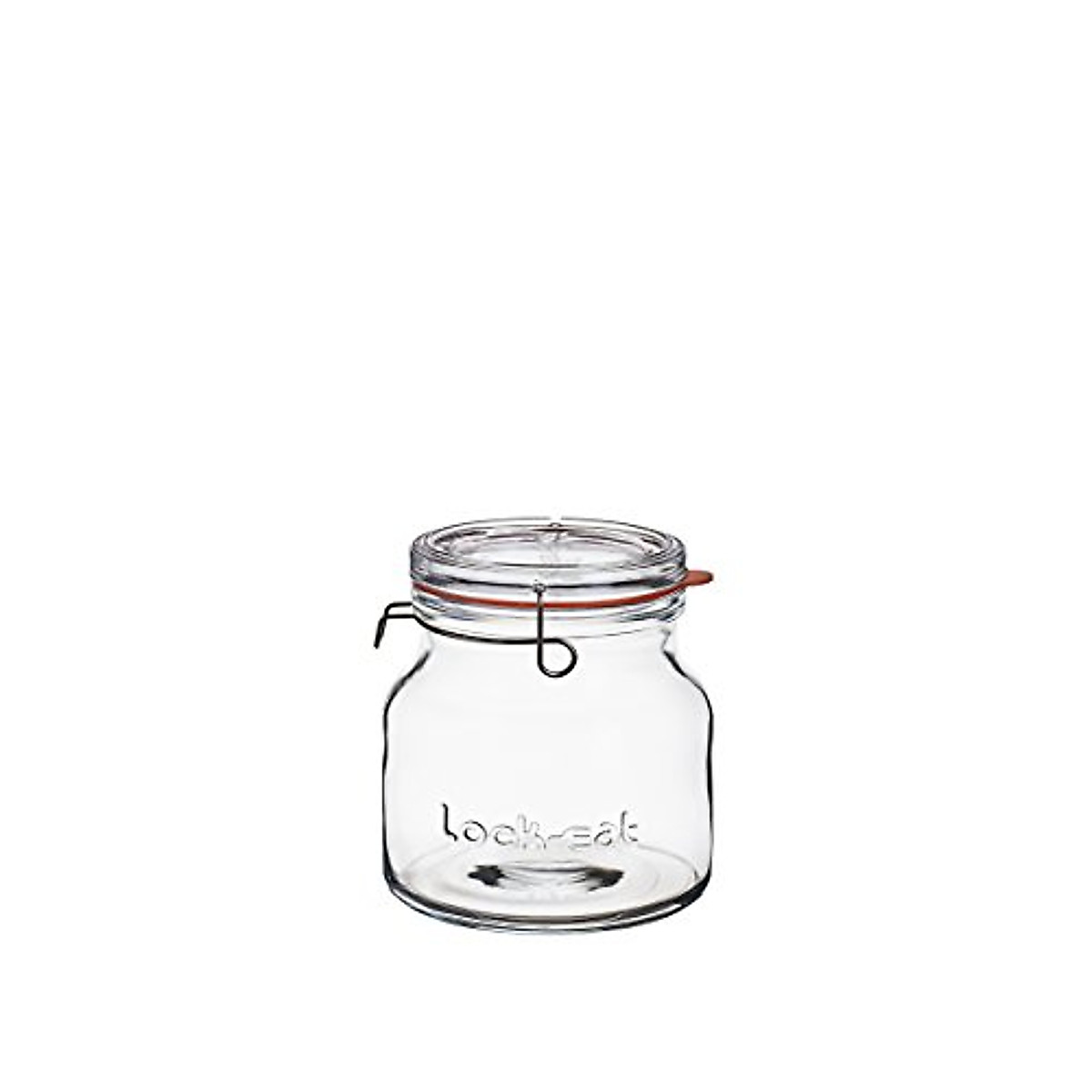 Luigi Bormioli Lock-Eat 3 Piece Jar Set 25.25 oz, 50.75 oz, 34 oz, Set of 3, Clear