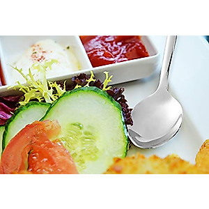 Serving Spoon x 2,Slotted Serving Spoon x 2,Serving Forks x 2,RTT 9 Inch Stainless Steel Catering Serving Utensils for Party Buffet Dinner Banquet Cooking Kitchen Basics,Mirror Finish Flatware