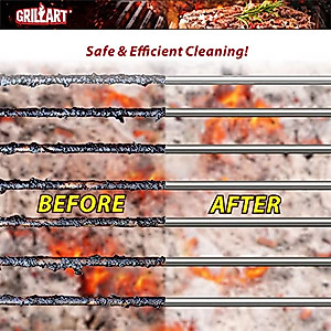 GRILLART Grill Brush and Scraper with Deluxe Handle, Safe Wire Grill Brush BBQ Cleaning Brush Grill Grate Cleaner for Gas Infrared Charcoal Porcelain Grills, BR-8529