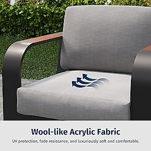 EAST OAK PCS23003 Outdoor Furniture, 3 Pieces Patio Set, Dark Grey