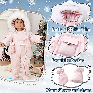 XIFAMNIY Baby Boys and Grils Winter Snowsuit Outwear Hooded Footie Snow Suits Toddler 3-24M