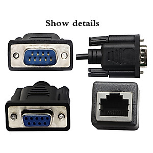 zdyCGTime RJ45 to RS232 Cable, DB9 9-Pin Serial Port Female&Male to RJ45 Female Cat5/6 Ethernet LAN Console（15CM/6Inch） 2Pack