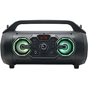 Boytone BT-16S Portable Bluetooth Boombox Speaker, Indoor/Outdoor, 25W, Loud Sound, Deeper Bass, EQ, 5" Subwoofer, 2 x 3 Tweeter, FM, 9H Playtime, USB, Micro SD, AUX, Microphone, Recording, LED Light