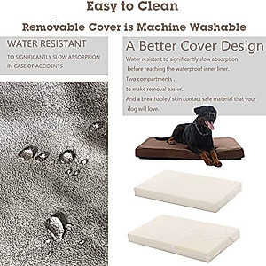 LaiFug Orthopedic Memory Foam Pet(46"x 28"x 4",Slate Grey)/Dog Bed with Durable WaterProof Liner and Removable Washable Cover