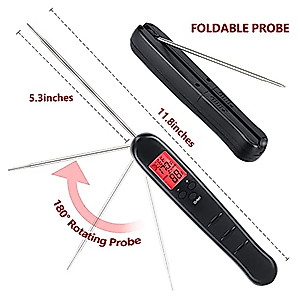 Digital Meat Thermometer,Sound Alarm,Preset Meat Type and Doneness Levels,Homelwsun Instant-Read with LCD Readout Display,for Cooking,Kitchen,Liquids,Candy,Grilling and BBQ.