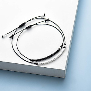 Men Valentines Day Gifts for Him Husband friend Relationship Distance Matching Bracelets for Couples Gifts Best Friends His and Hers Pinky Promise Bracelet for Teens Women Mens