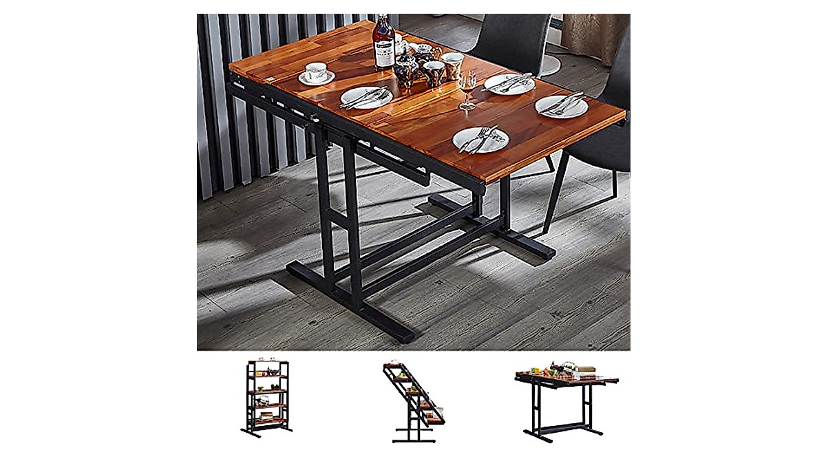Versatile 55'' Convertible Shelf to Table for Small Spaces
