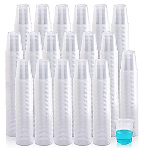 Turbo Bee 1000 Pack 3oz Disposable Plastic Cups,Disposable Mouthwash Cups,3 Ounce Small Clear Cups Ideal for Whiskey,Drinking Tasting, Food Sample
