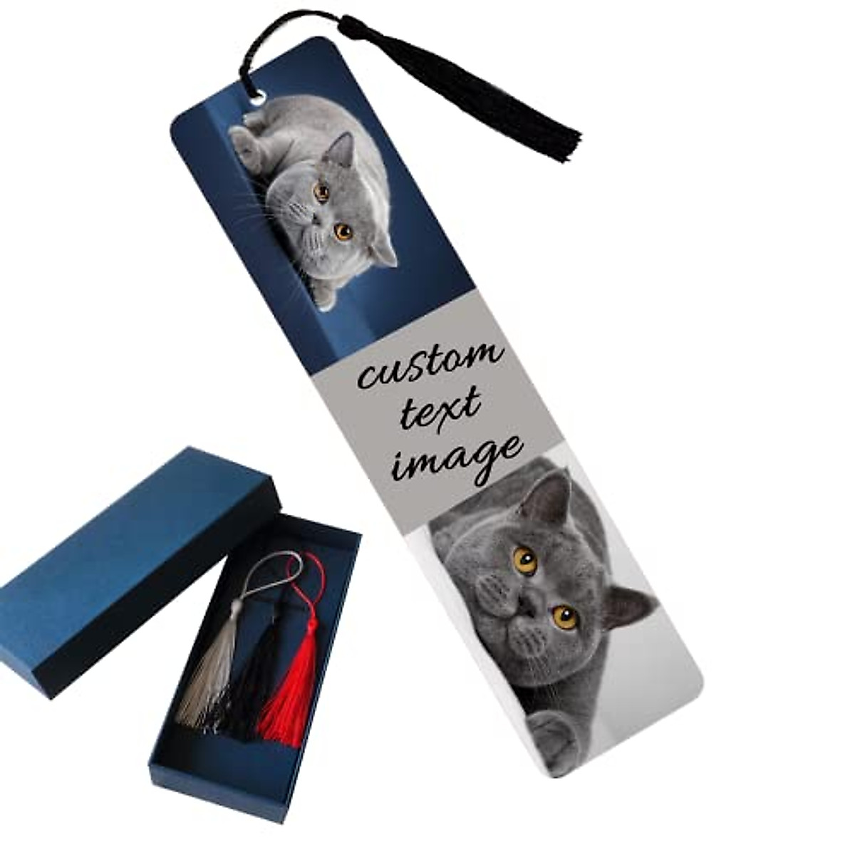 Custom Bookmark with Tassel Gift Box for Book Lovers MetalBookmark Personalized with Text and Picture