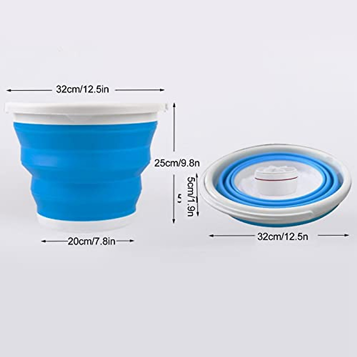 Pssopp Portable Bucket Washer, Foldable Mini Laundry Machine Portable Washing Machine USB Powered Mini Foldable Washer for Baby Clothes Socks Underwear