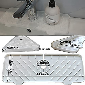 Kitchen Faucet Sink Splash Guard, Silicone Faucet Splash Catcher Mat, Sink Draining Pad Behind Faucet, Sink Splash Drain Drying Pad, Sink Faucet Water Catcher for Kitchen & Bathroom Countertop