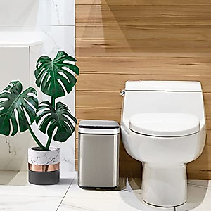 Hanover 10-Liter / 2.6-Gallon Stainless Steel 10 Liter-2.6 Gallon Home and Kitchen | Fingerprint Smudge Resistant | Soft Close | Sensor Lid | Carbon Odor Control, 10L Trash Can 1