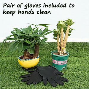 1LB Leca Balls for Indoor Plants, Expanded Clay Pebbles for Plants Hydroponic, Orchid Potting Mix, Soil Amendment, Drainage, Easy Reusability, 4-16mm, includes Gloves