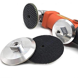 4 Inch Polishing Backing Pad Heavy-Duty Aluminium Backer for Diamond Polishing Pad Holder Hook and Loop Connector 5/8"-11 Thread…