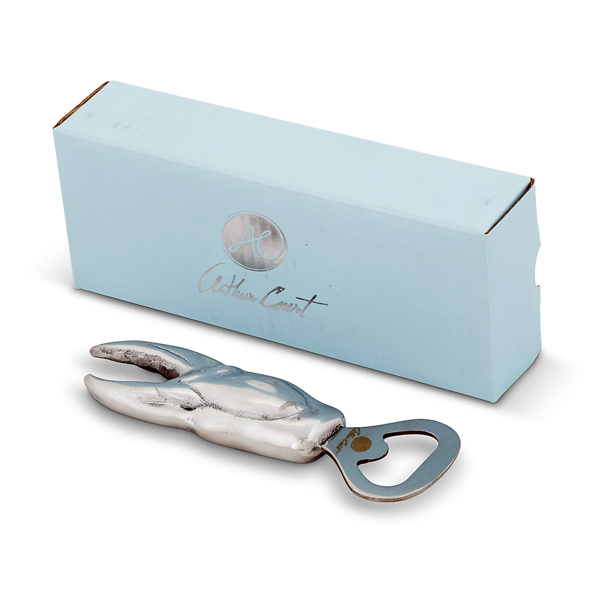 Arthur Court Aluminum New England Crab Claw Bottle Opener Forged Stainless Steel Head Coastal Collection 5.5 inch Long