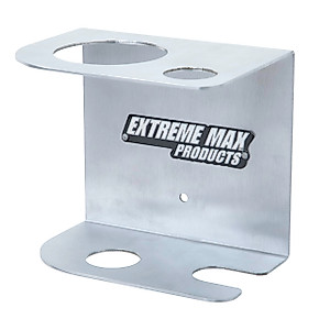 Extreme Max 5001.6311 Wall-Mounted Aluminum Drum Pump Holder for Enclosed Race Trailer, Shop, Garage, Storage - Silver