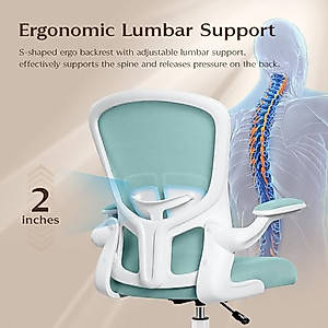 FelixKing Drafting Chair, Tall Office Chairs with Footrest Ring, Home Standing Desk High Chair with Lumbar Support Adjustable Counter Height Ergonomic Swviel Rolling Chairs for Working (Light Blue)