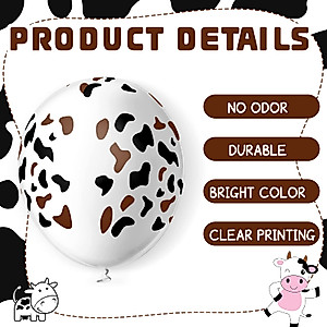 Hiboom 50 Pcs Cow Balloons Latex Balloons Funny Print Cow Farm Balloons for wedding Birthday Party Supplies Decorations
