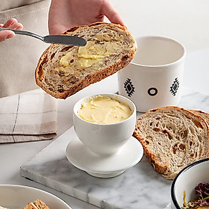 Sweejar Porcelain Butter Crock Keeper, French Butter Dish Keeps the Butter Fresh Soft & Spreadable, Serving Butter Easy for Bread Lovers Breakfast Kitchen Counter (Painting）