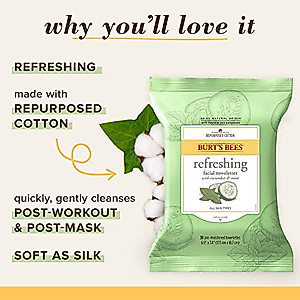 Burt's Bees Sensitive Facial Cleansing Towelettes with Cucumber and Mint - 30 Count