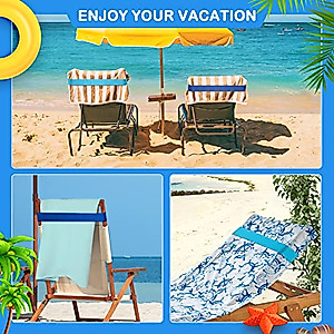 4 Pack Towel Bands for Beach, Pool & Cruise Chairs, The Better Towel Chair Clips Towel Holder Beach Towel Clips