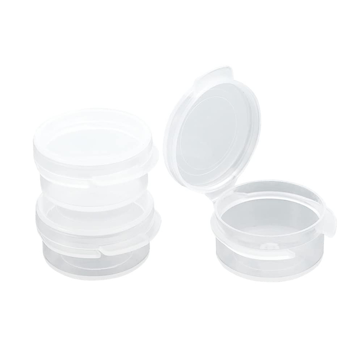 UUYYEO 30 Pcs 5 Grams Plastic Cosmetic Jars Empty Clear Case Mini Sample Makeup Jars Bottles Cosmetic Pot Containers with Snap Lids