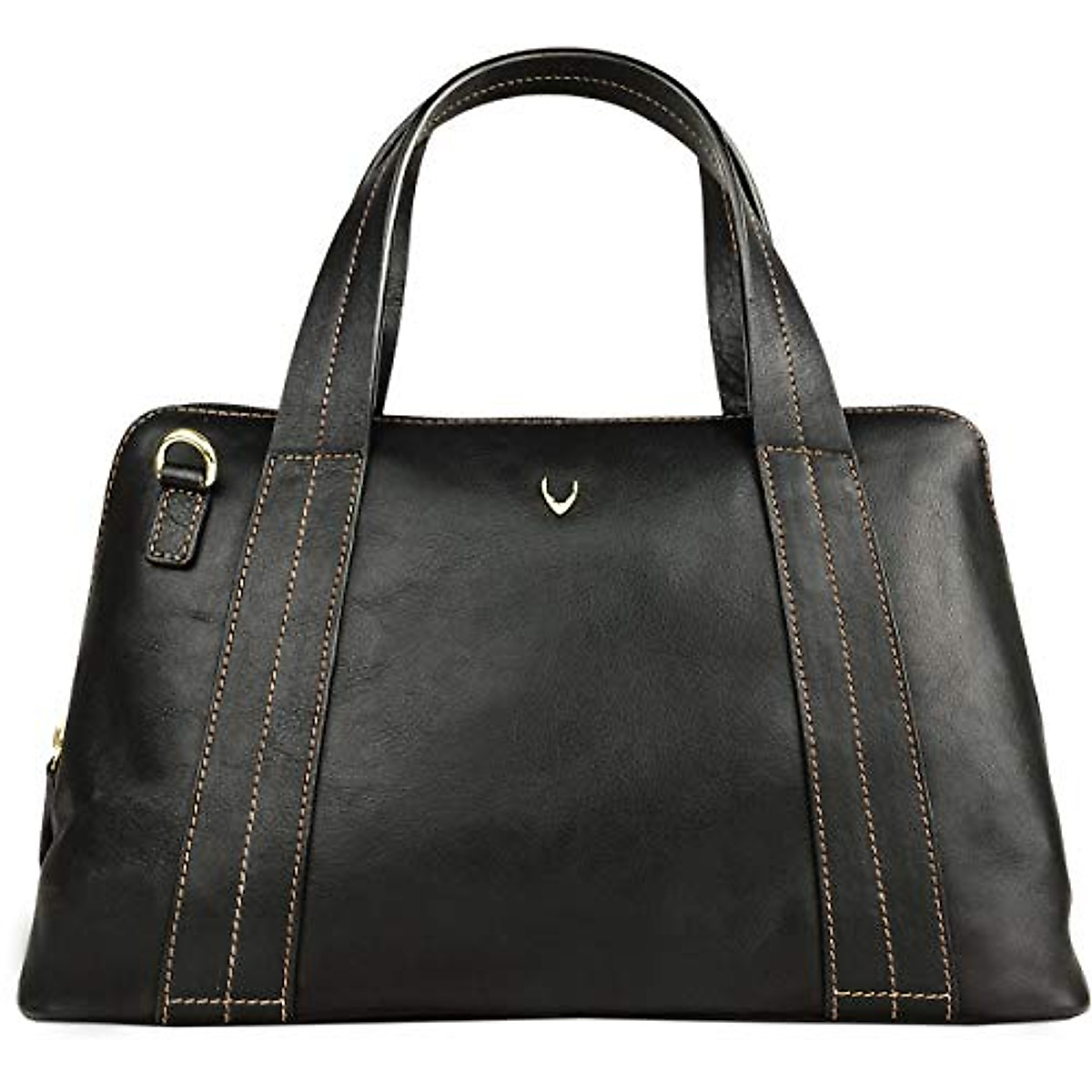 Hidesign Cerys Medium Leather Women's Satchel/Handbag/Shoulder Bag with Detachable & Adjustable Shoulder Strap (L x W x H - 15 x 5.5 x 10 inches), Black