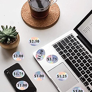 Holographic Vending Machine Price Labels Soda Snack $1.00 $1.25 $1.50 $1.75 $2.00 $2.50-3/4 x 1 Inch Vending Machine Labels Sales Stickers for Business 720 Pcs