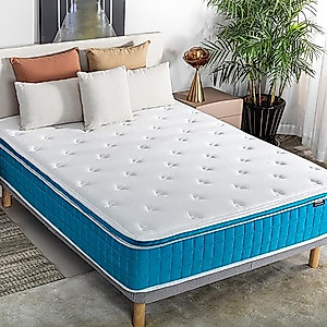 Askme Twin XL Mattress 12 Inch Innerspring Mattress Bed in a Box,Medium Firm Cooling Gel Memory Foam Mattress Individually Wrapped Pocket Coils with One Free Memory Foam Bed Pillow CertiPUR-US