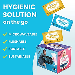 Care Touch Flushable Wipes Kids & Adults - Wet Wipes for Men & Women - Individually Wrapped, Disposable Wet Wipes for Body, Toilet, Bathroom& More - 2 Packs of 40 (80 Individual Wipes, Travel Wipes)