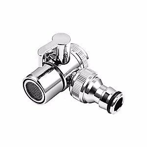 DOITOOL 2PCS Sink Faucet Diverter Valve With Aerator and Male Threaded Adapter,Faucet Adapter for Washing Machine Hose Attachment, Faucet Connector for Water Diversion